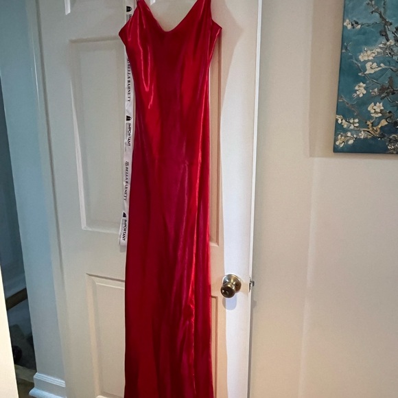 Bella Barnett | Dresses | Glamorous Red Satin Maxi Dress | Poshmark